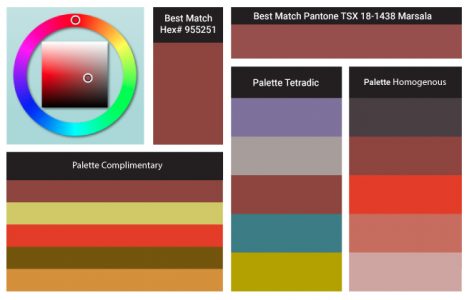 Color Of The Year Marsala Configuration of technical data for graphics